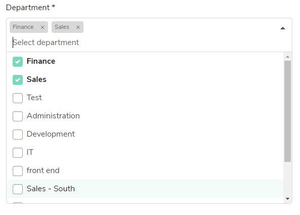 Users can now belong to multiple departments